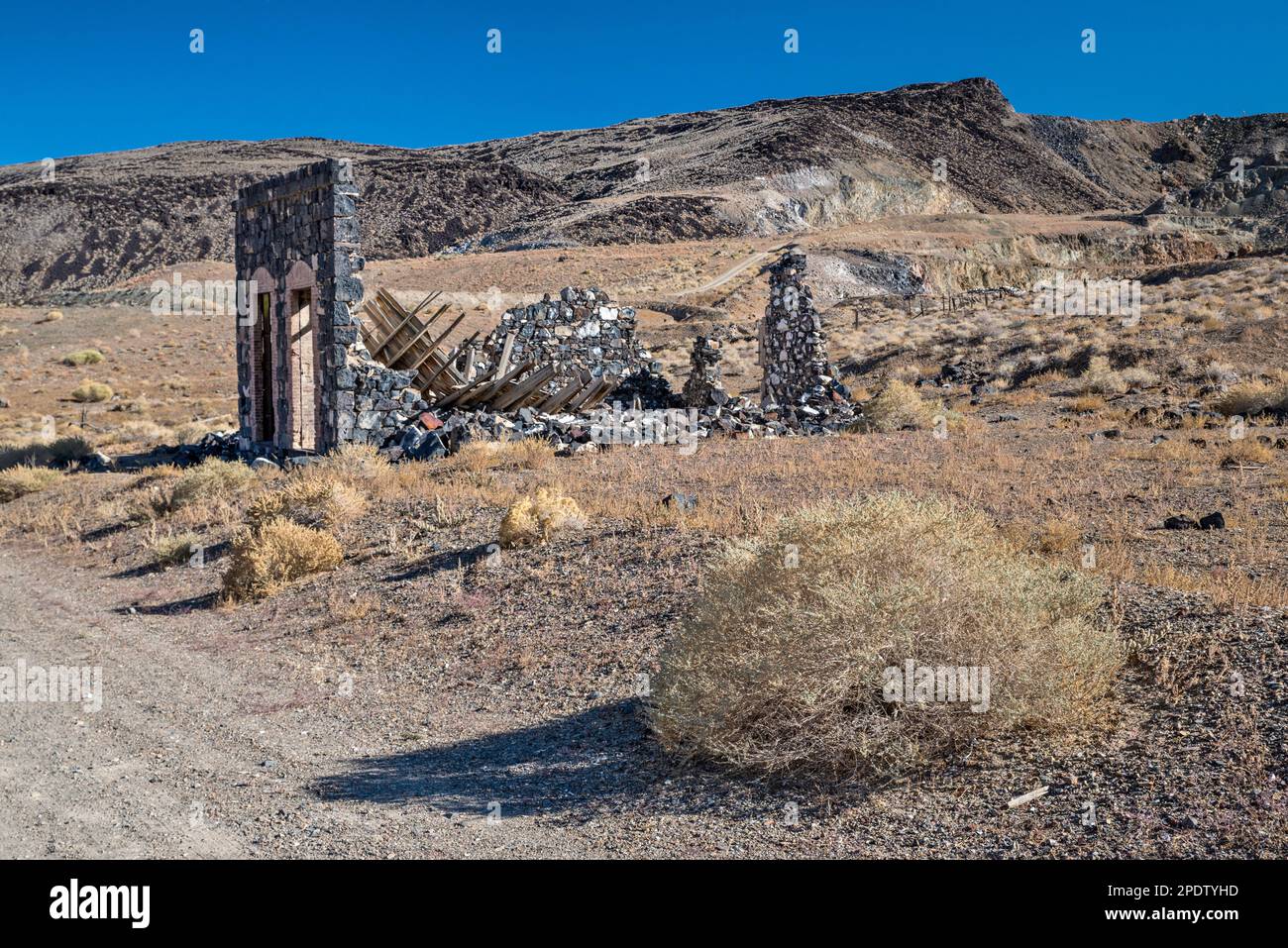Ruined house at mining ghost town, abandoned in 1930s, of Candelaria ...
