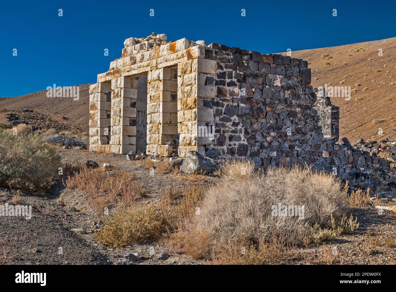 Ruined house at mining ghost town, abandoned in 1930s, of Candelaria ...