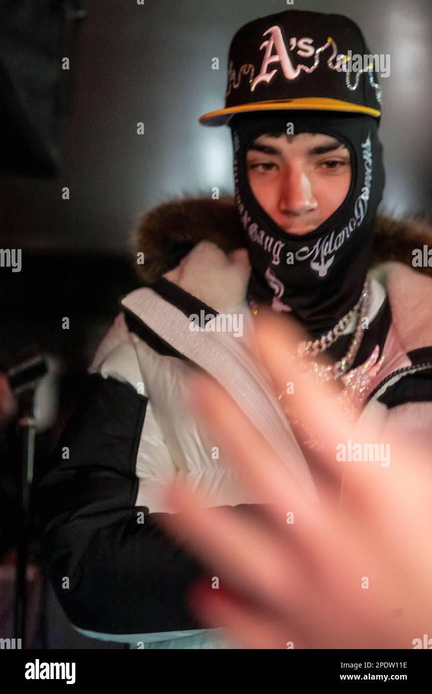 Italian rap/hip hop singer Shiva during the Milano Demons Live Tour ...