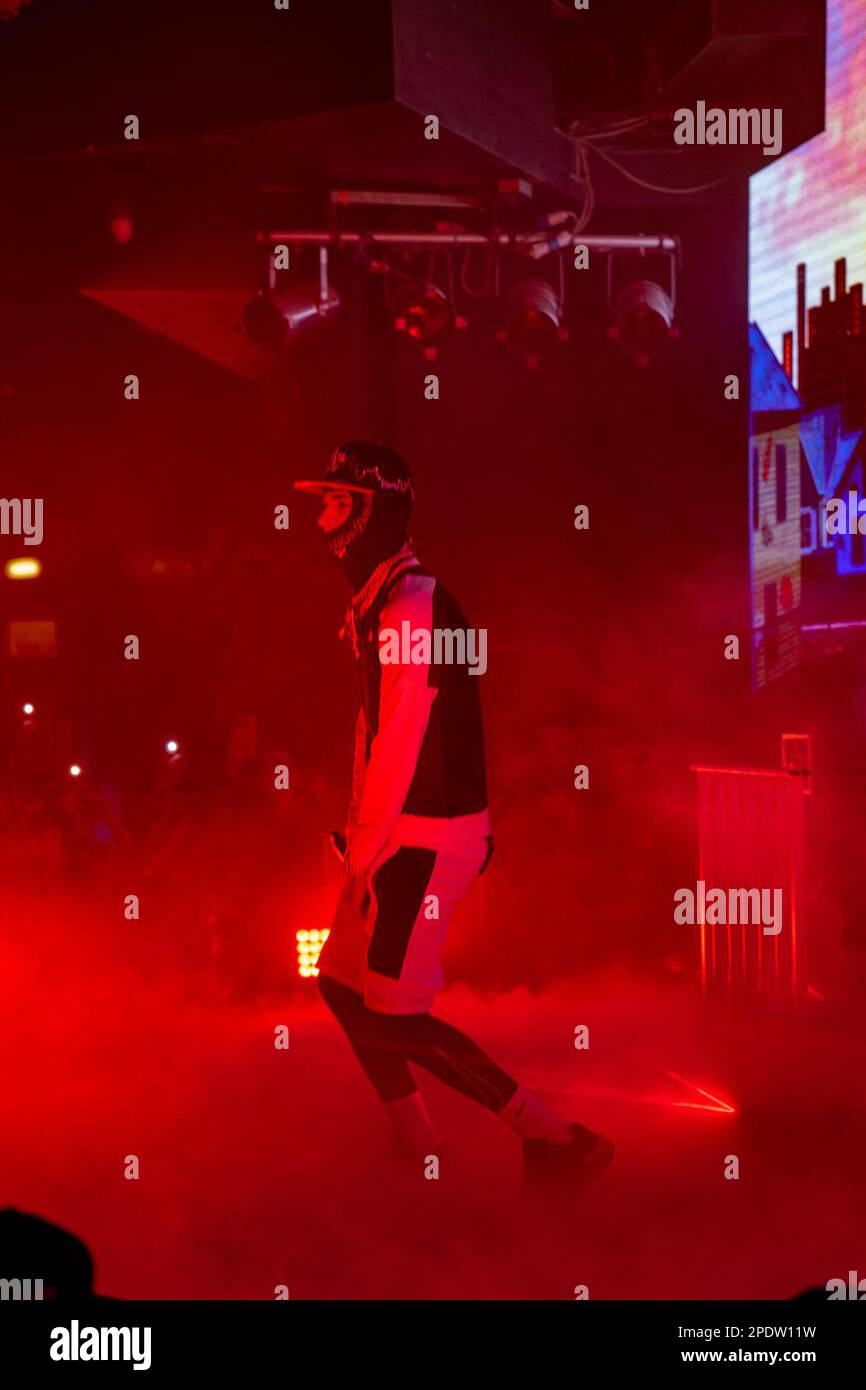 Italian rap/hip hop singer Shiva during the Milano Demons Live Tour ...