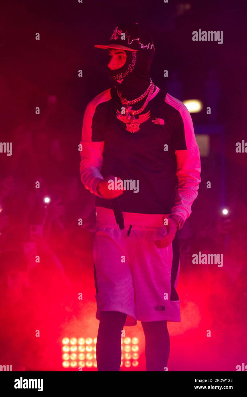 Italian rap/hip hop singer Shiva during the Milano Demons Live Tour ...