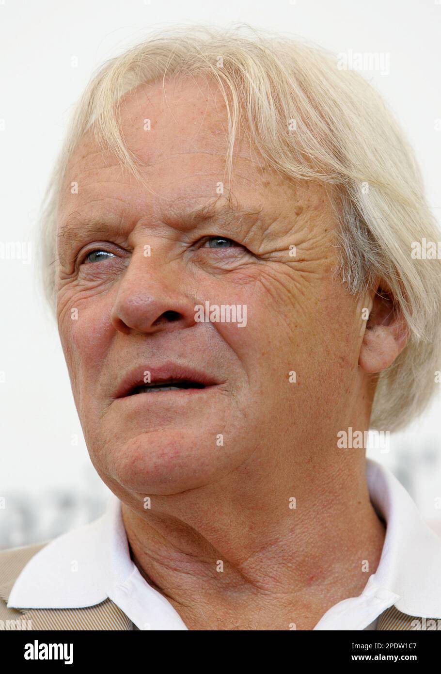 British actor Anthony Hopkins poses for photographers after a press ...