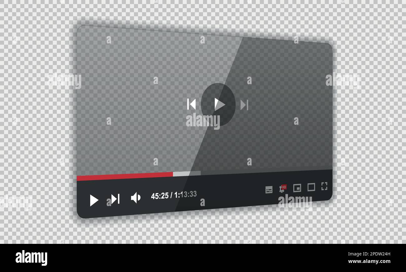 Transparent multimedia frame template. Live broadcast window layout ...