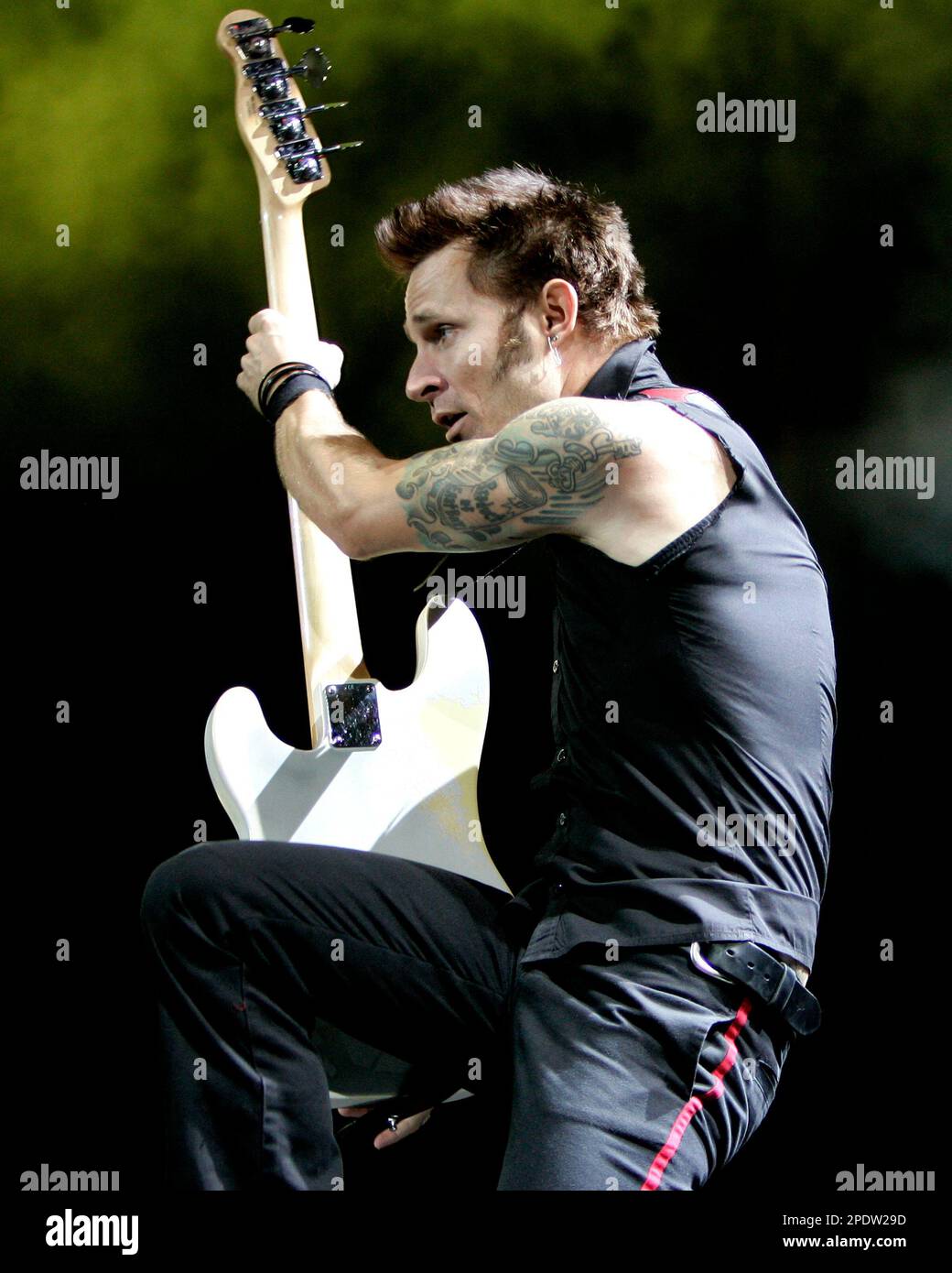 Bass player Mike Dirnt of Green Day, winner of seven 2005 MTV Video ...