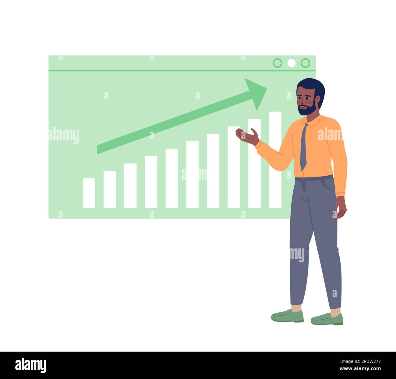 Data Analyst With Presentation Board Flat Concept Vector Spot Illustration Stock Vector Image