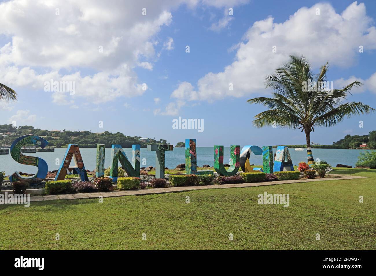 St Lucia tourist sign, Castries, St Lucia Stock Photo - Alamy