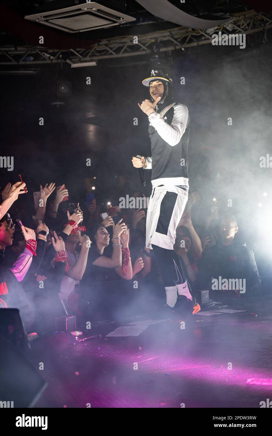 Italian rap/hip hop singer Shiva during the Milano Demons Live Tour ...