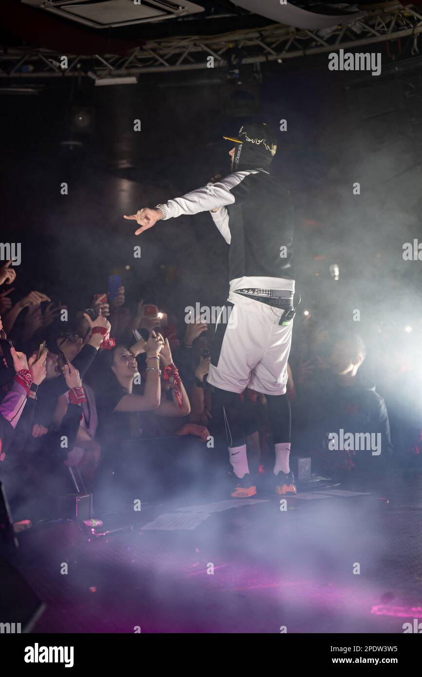 Italian rap/hip hop singer Shiva during the Milano Demons Live Tour ...