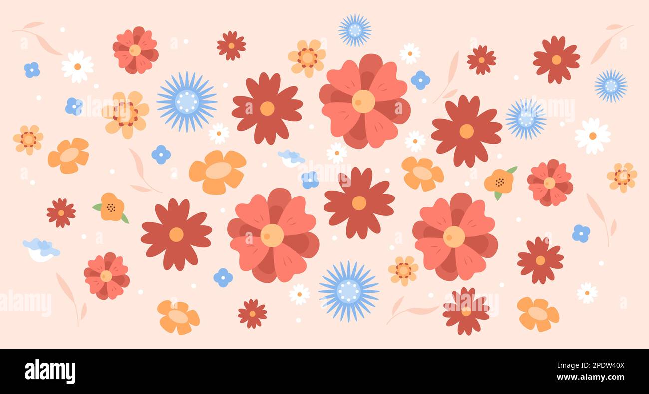 Spring rural floral arrangement flat color vector illustration Stock ...
