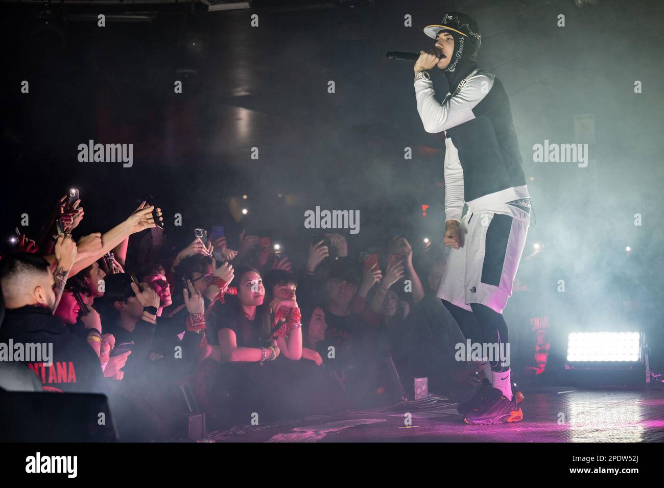 Italian rap/hip hop singer Shiva during the Milano Demons Live Tour ...