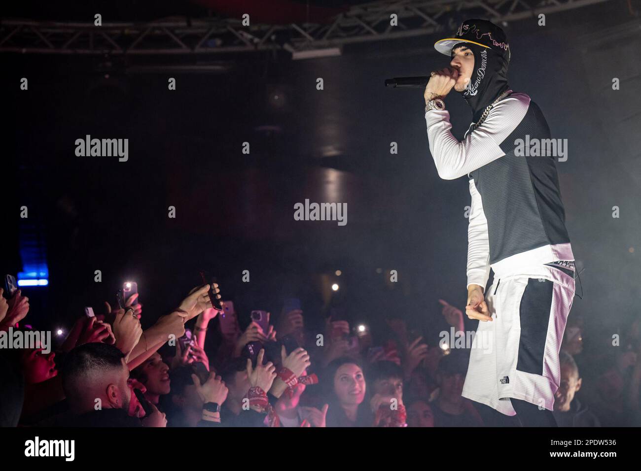 Italian rap/hip hop singer Shiva during the Milano Demons Live Tour ...