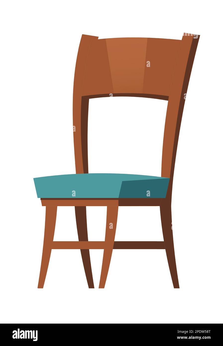 Soft wooden chair furniture cartoon element vector illustrations ...