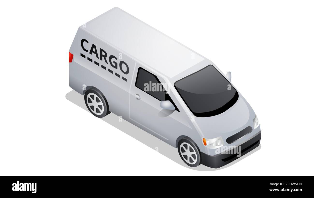 Isometric car icon isolated on white background. Vehicles for freight ...