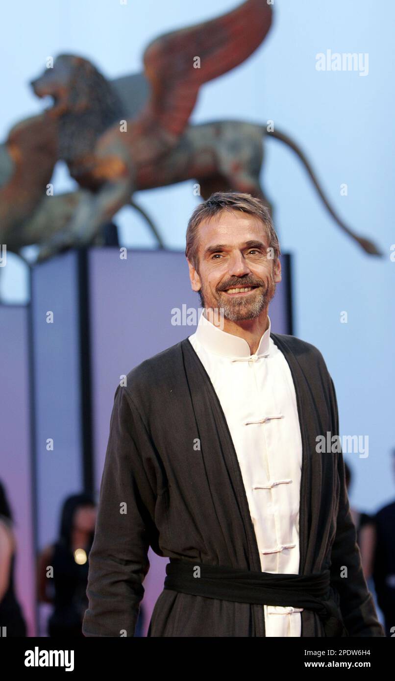 British actor Jeremy Irons arrives to the screening of his latest movie ...