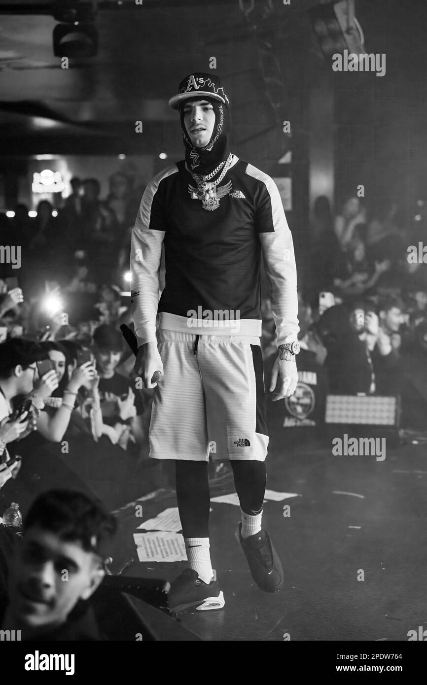 Italian rap/hip hop singer Shiva during the Milano Demons Live Tour ...