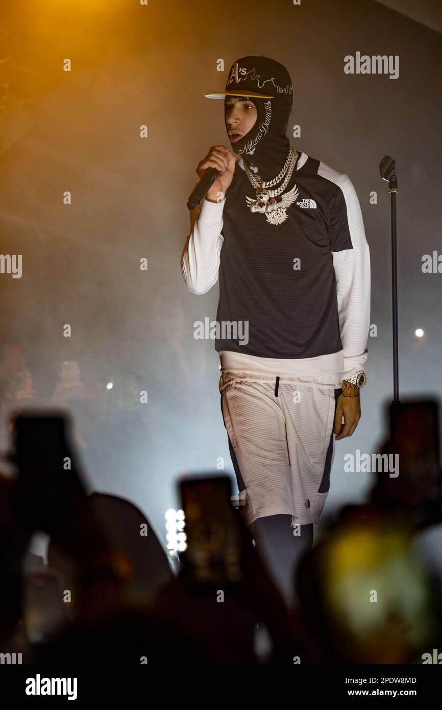 Italian rap/hip hop singer Shiva during the Milano Demons Live Tour ...