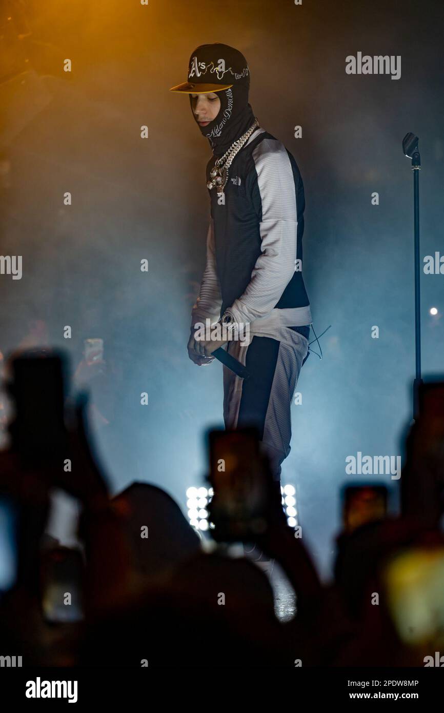 Italian rap/hip hop singer Shiva during the Milano Demons Live Tour ...