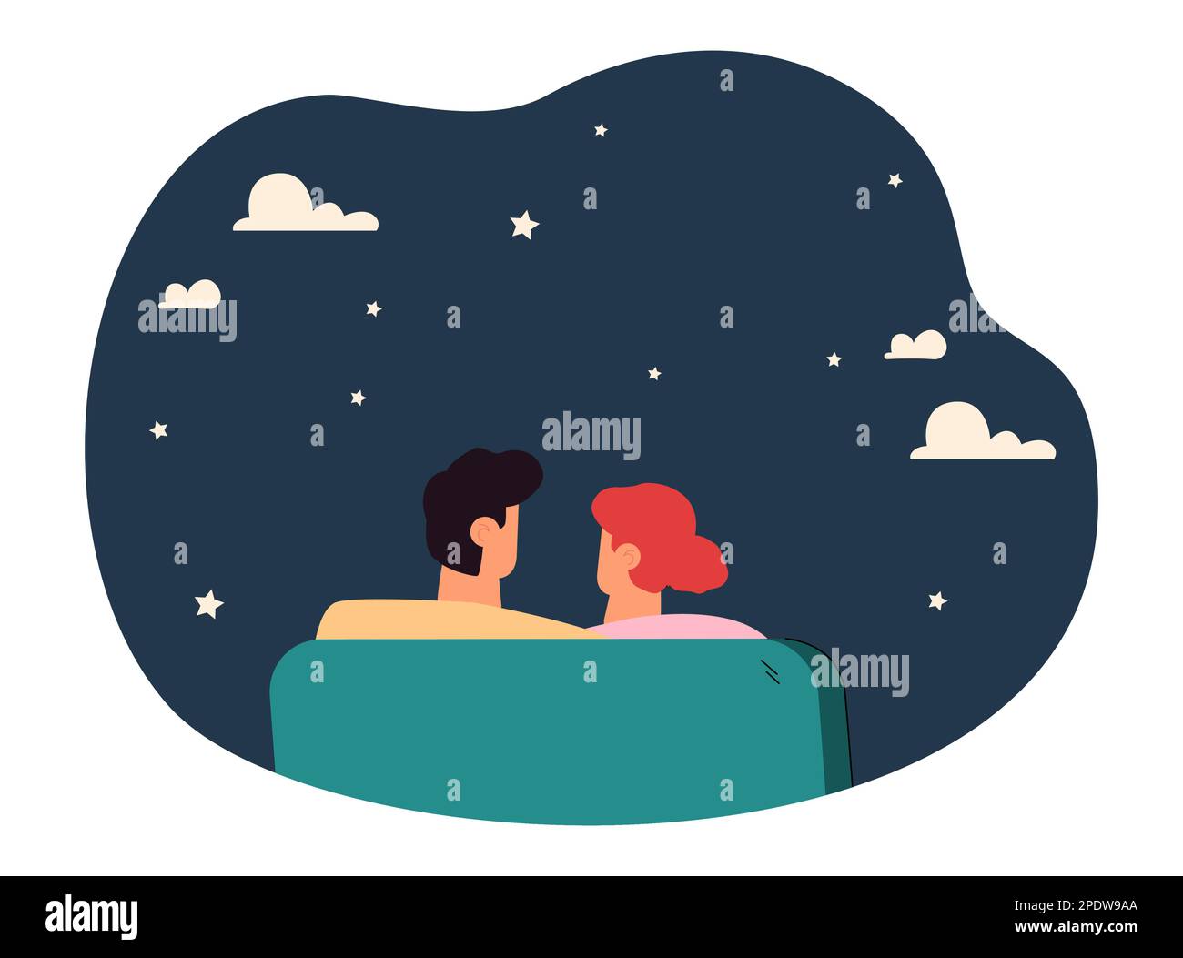Back view couple man woman Stock Vector Images - Alamy