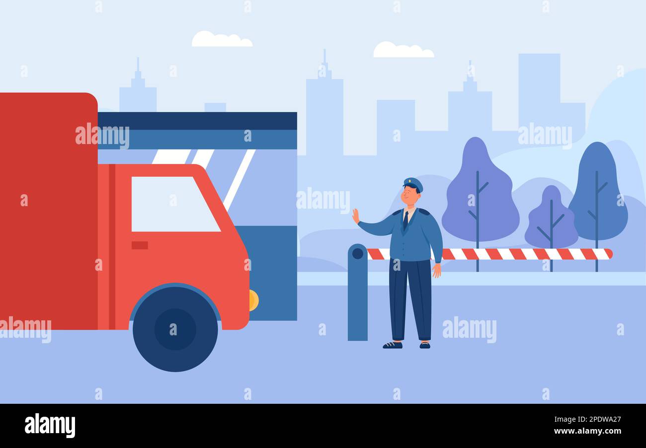 Security check of car in front of parking gate Stock Vector Image & Art ... Security check of car in front of parking gate Stock Vector Image & Art ...