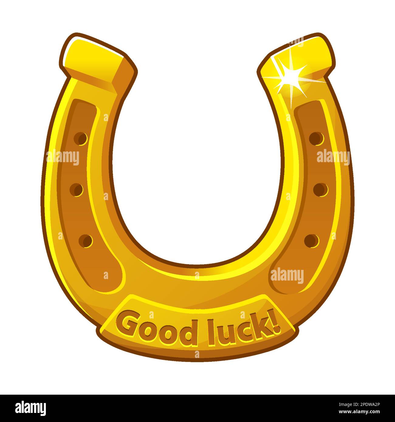 Golden horseshoe, lucky St. Patricks day symbol. Good luck sign Stock ...