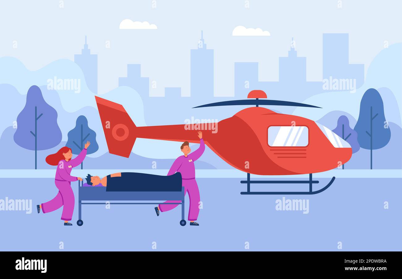 Air medic rescue with helicopter Stock Vector Images - Alamy