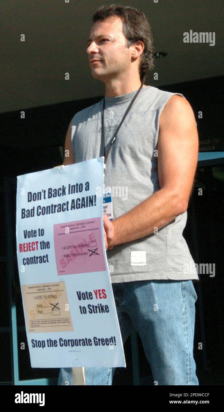 Boeing employee Oliver Cushing stands outside the Aerospace Machinist ...