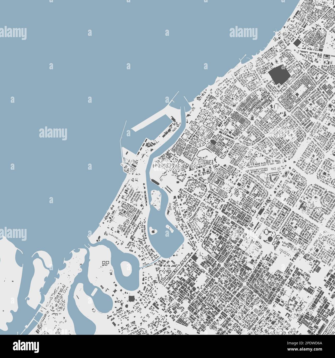 Sharjah vector map. Detailed map of Sharjah city administrative area ...