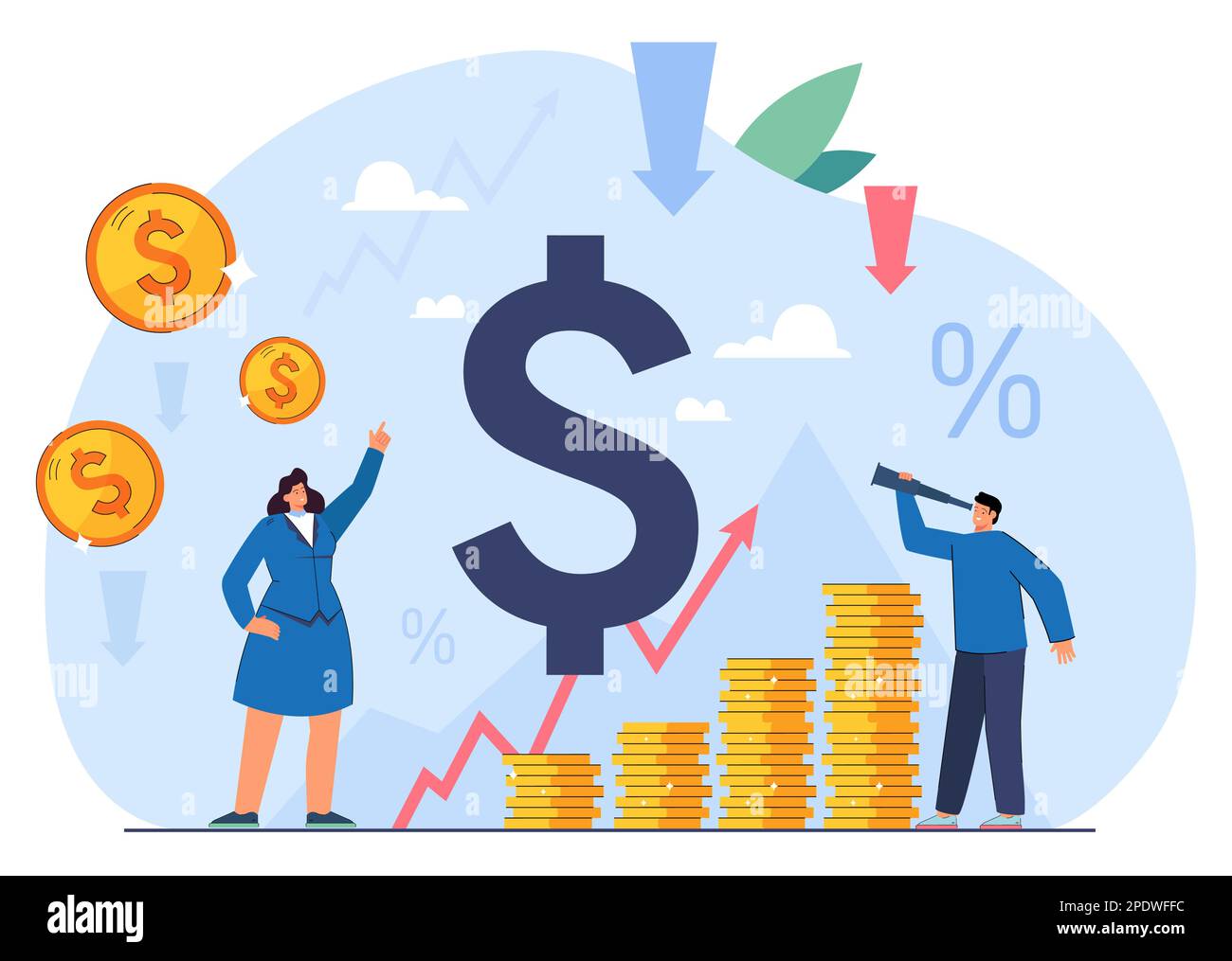 Stacks money growth arrow Stock Vector Images - Alamy