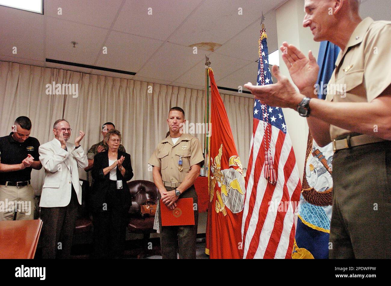 Brig. Gen. Randolph Alles, right, commander of Quantico Marine Corps ...