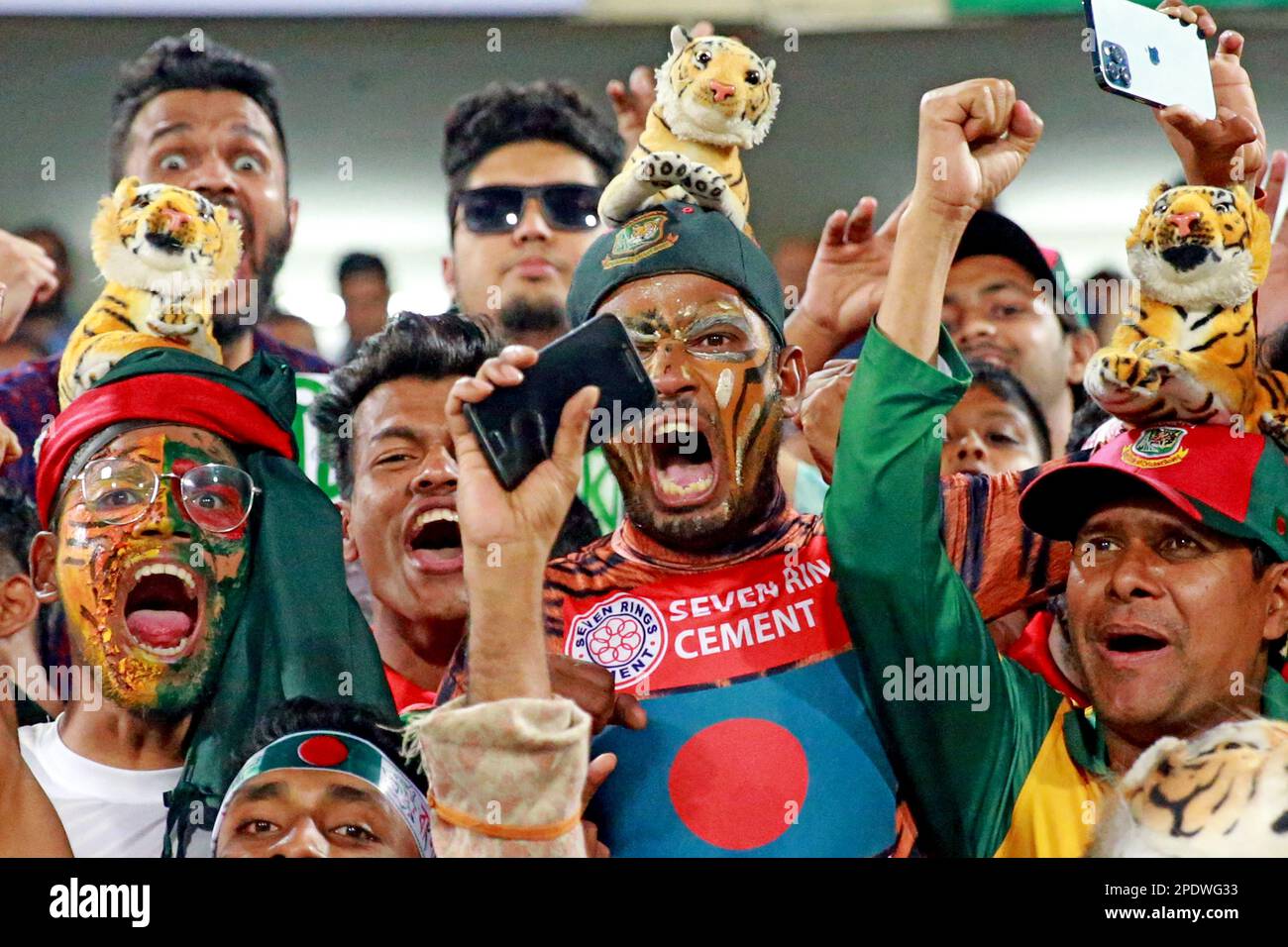 Tiger's fans celebrate after win T20I against England at Sher-e-Bangla ...