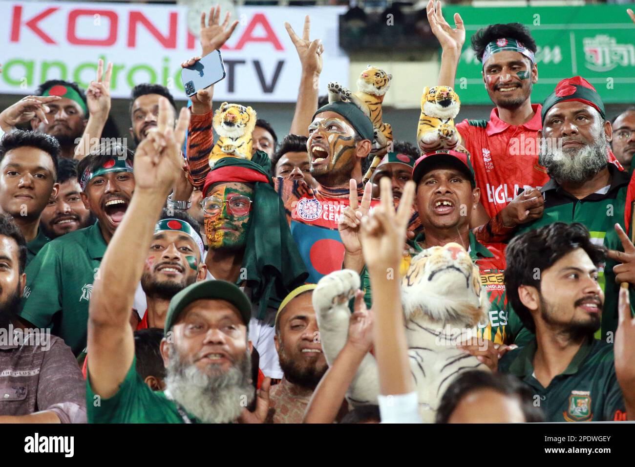 Tiger's fans celebrate after win T20I against England at Sher-e-Bangla ...