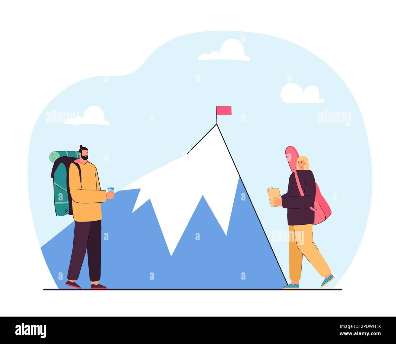 Hiker tourist backpack on top Cut Out Stock Images & Pictures - Alamy