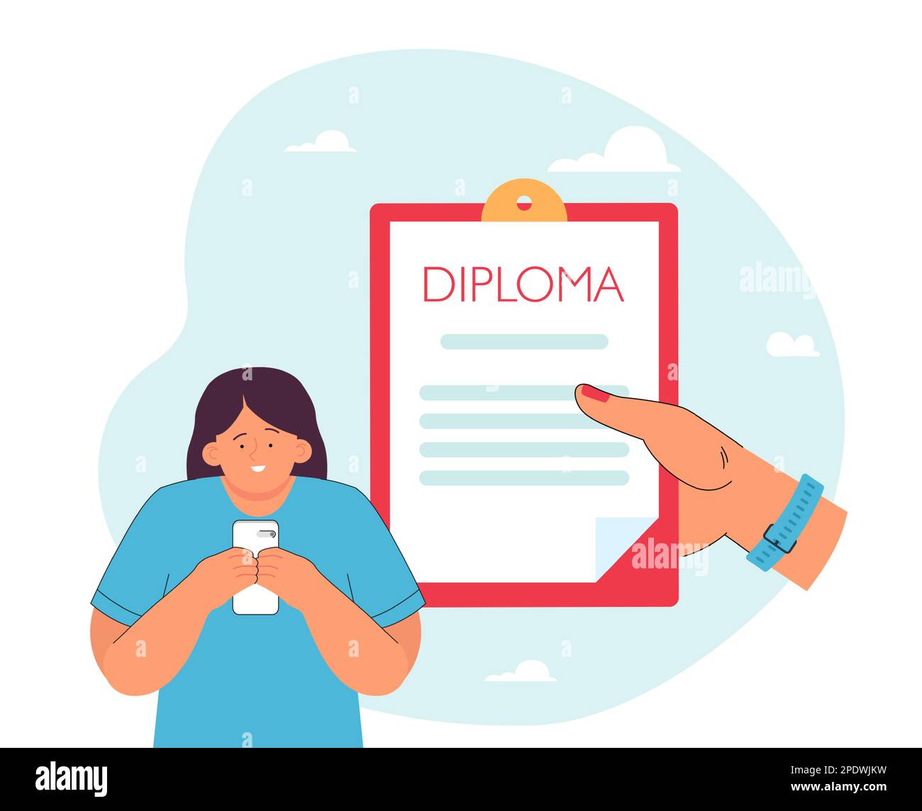 University student girl happy Stock Vector Images - Alamy