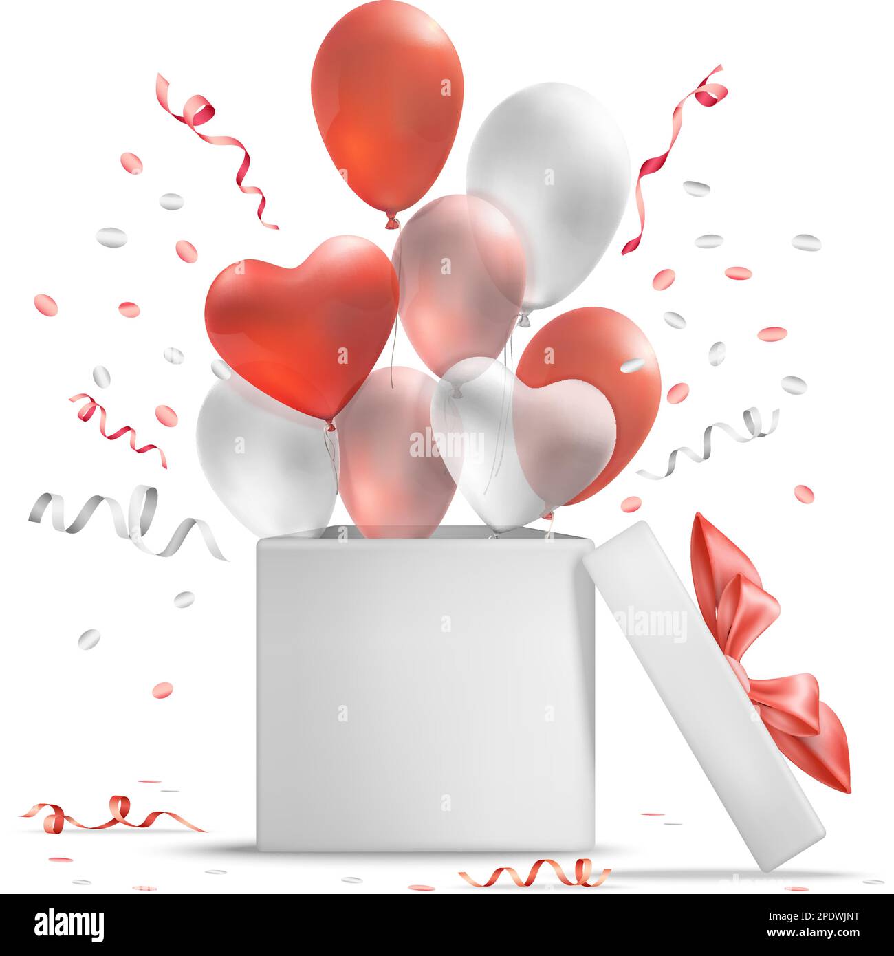 Celebration party concept with balloons and present symbols realistic ...