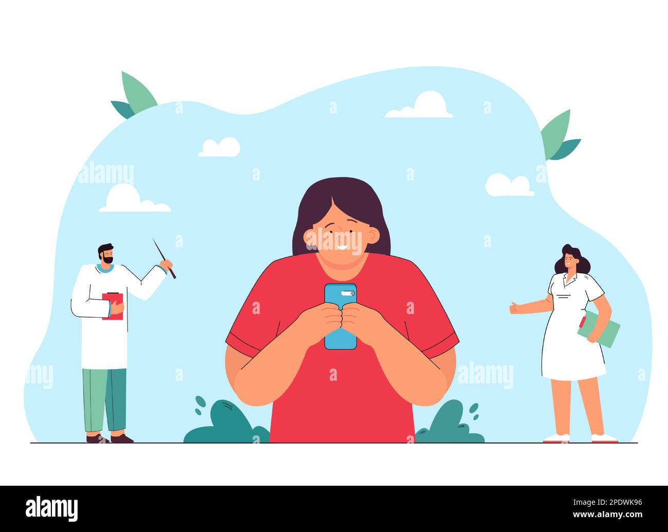 Happy patient checking medical test results on smartphone Stock Vector ...