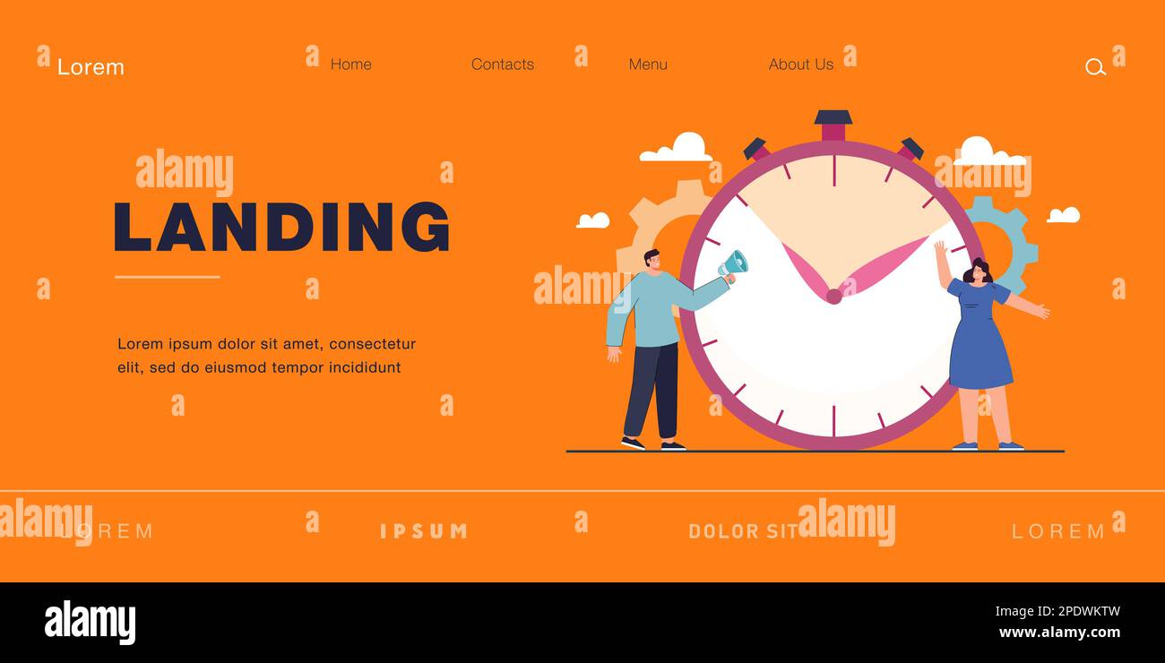 Punctual tiny people planning interval work with clock or timer Stock ...