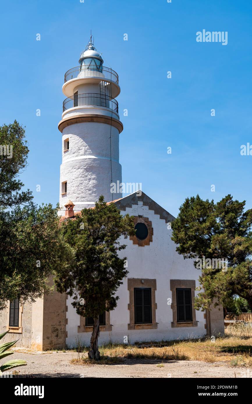 Lighthouse Far del Cap Gros near Port de Soller, Mallorca, Spain Stock ...