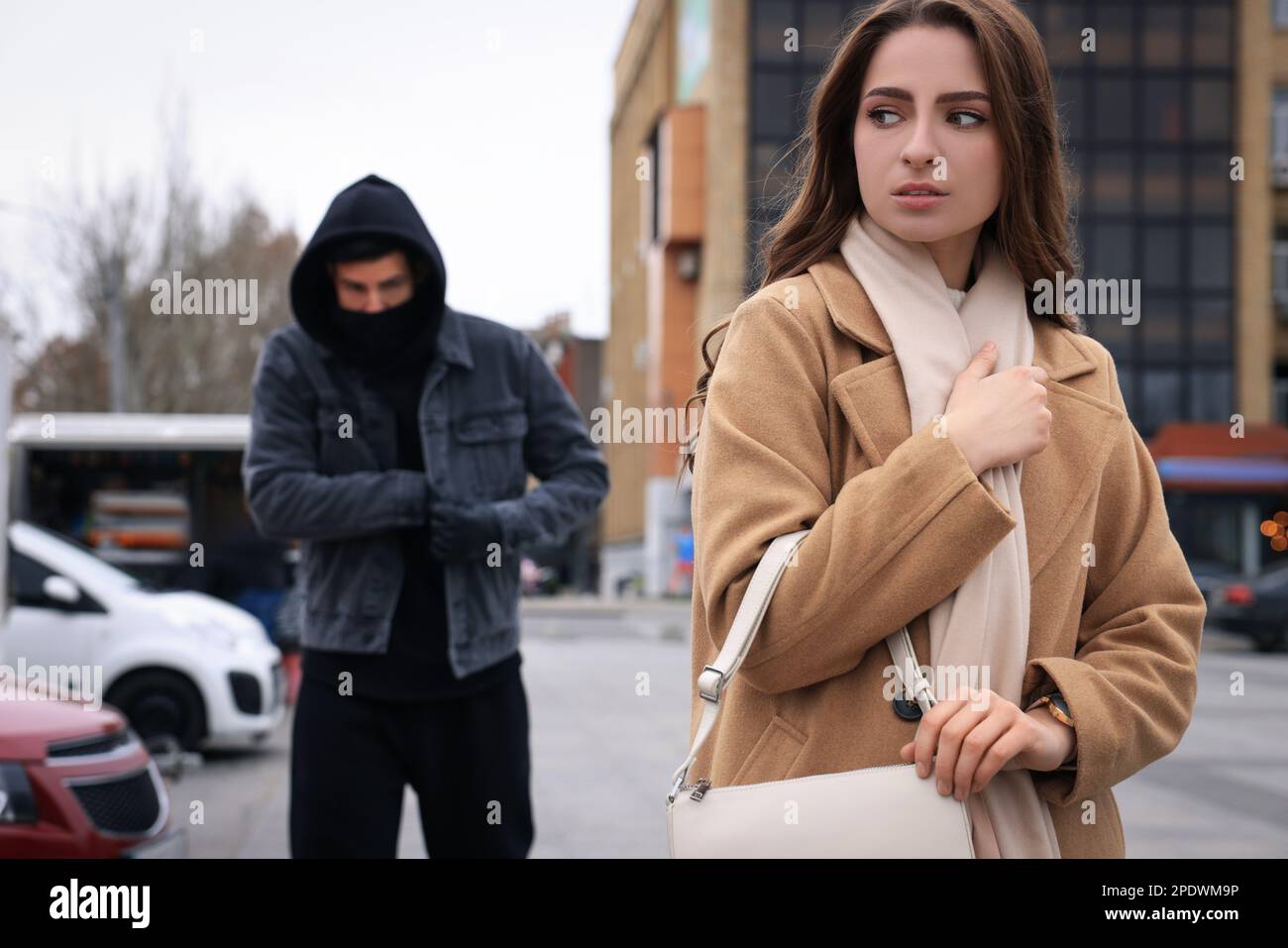 Man follow woman stalk hi-res stock photography and images - Alamy