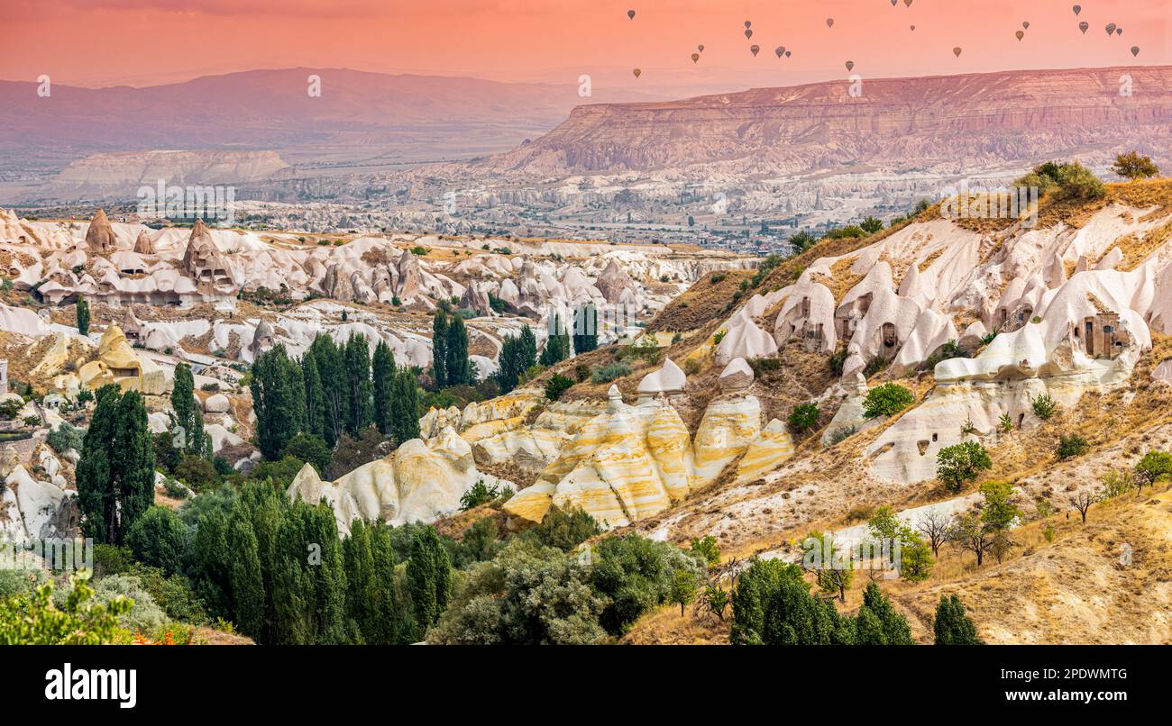 The Pigeon Valley in Cappadocia is captured in all its beauty, with ...