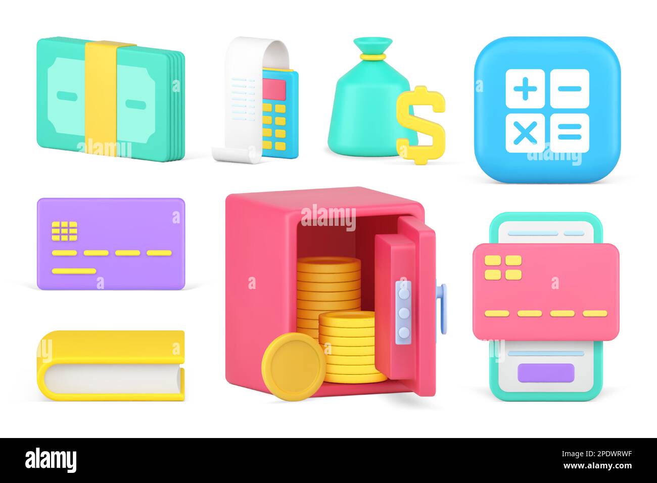 Financial payment banking cash money dollar storage calculating button ...