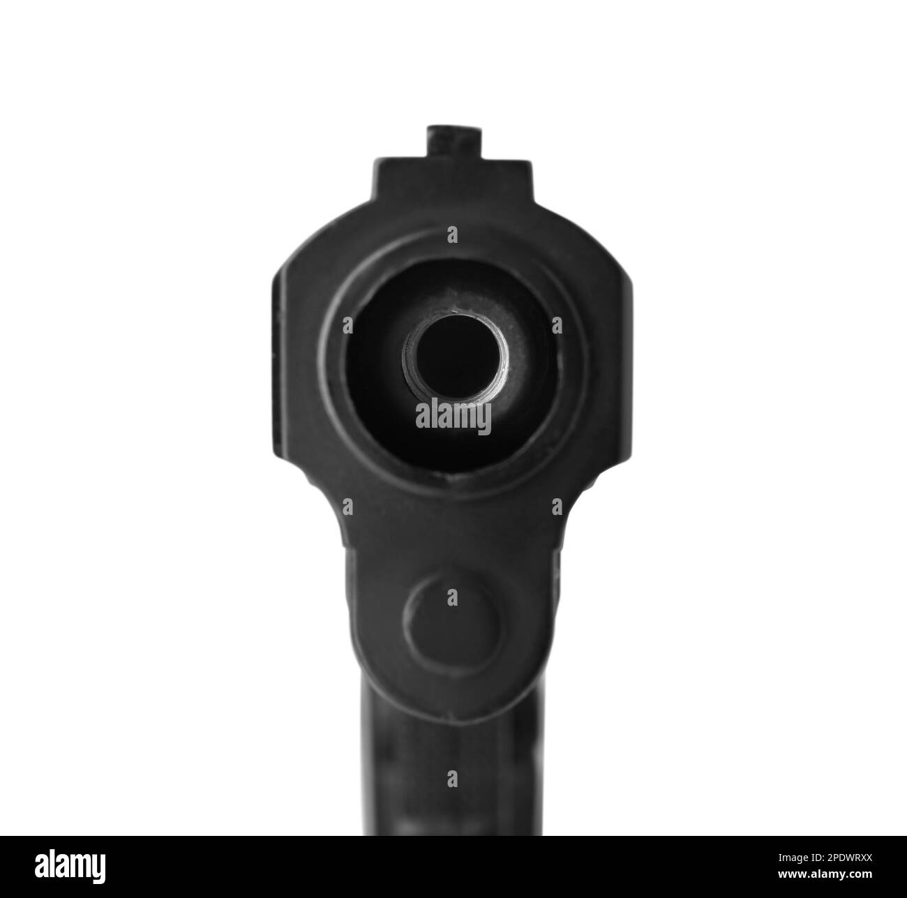 Black gun isolated on white. Modern weapon Stock Photo - Alamy