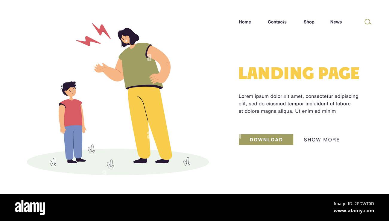 Mother reproaching upset kid flat vector illustration Stock Vector ...