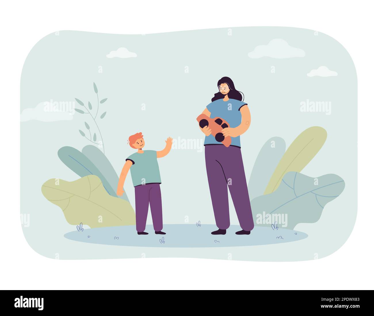 Mother son cartoon people hi-res stock photography and images - Alamy