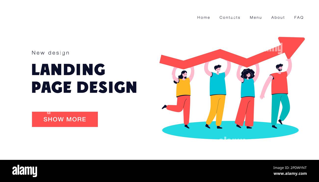 Tiny people holding growing arrow flat vector illustration Stock Vector Image & Art - Alamy