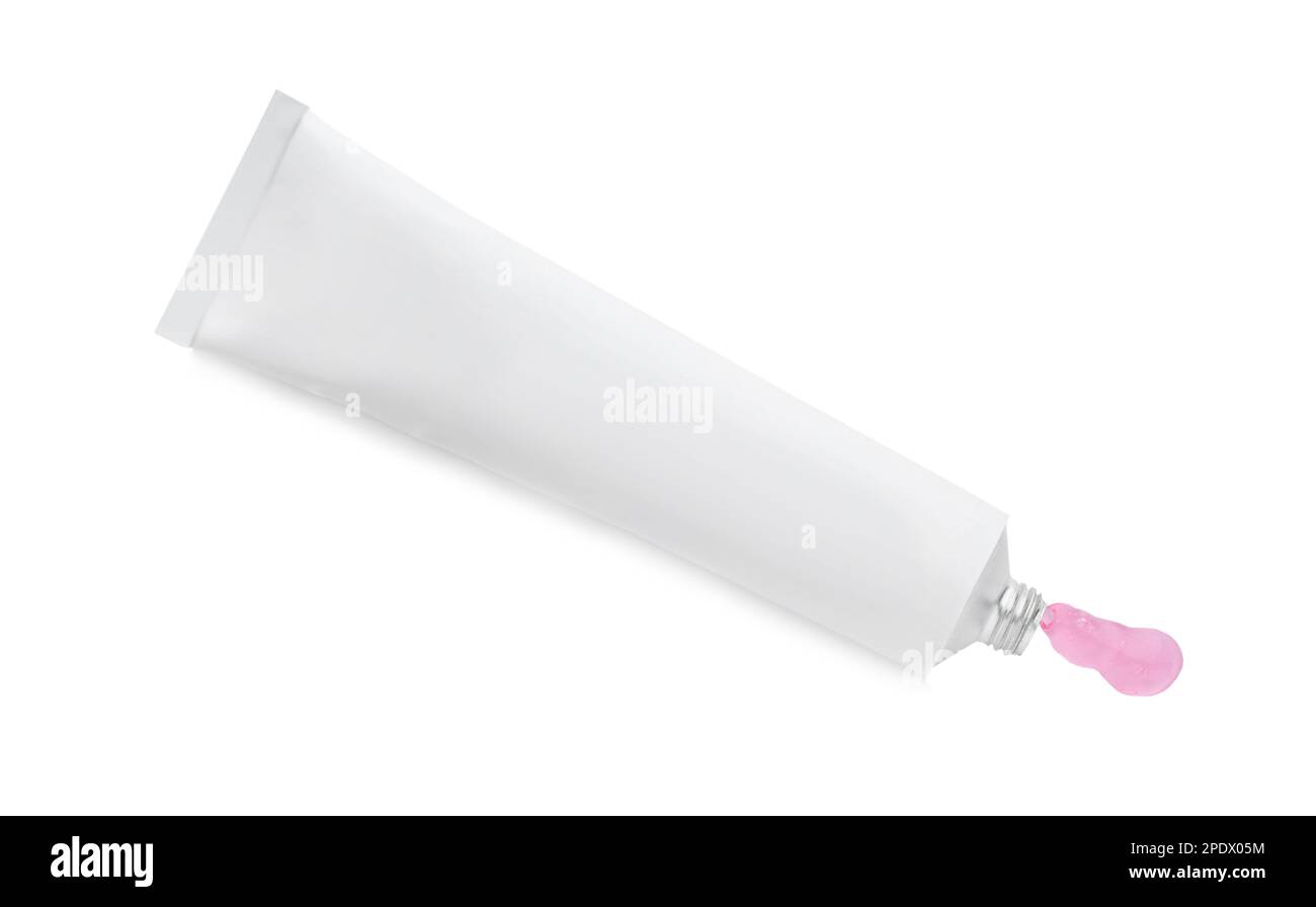 Open tube with ointment on white background, top view Stock Photo - Alamy