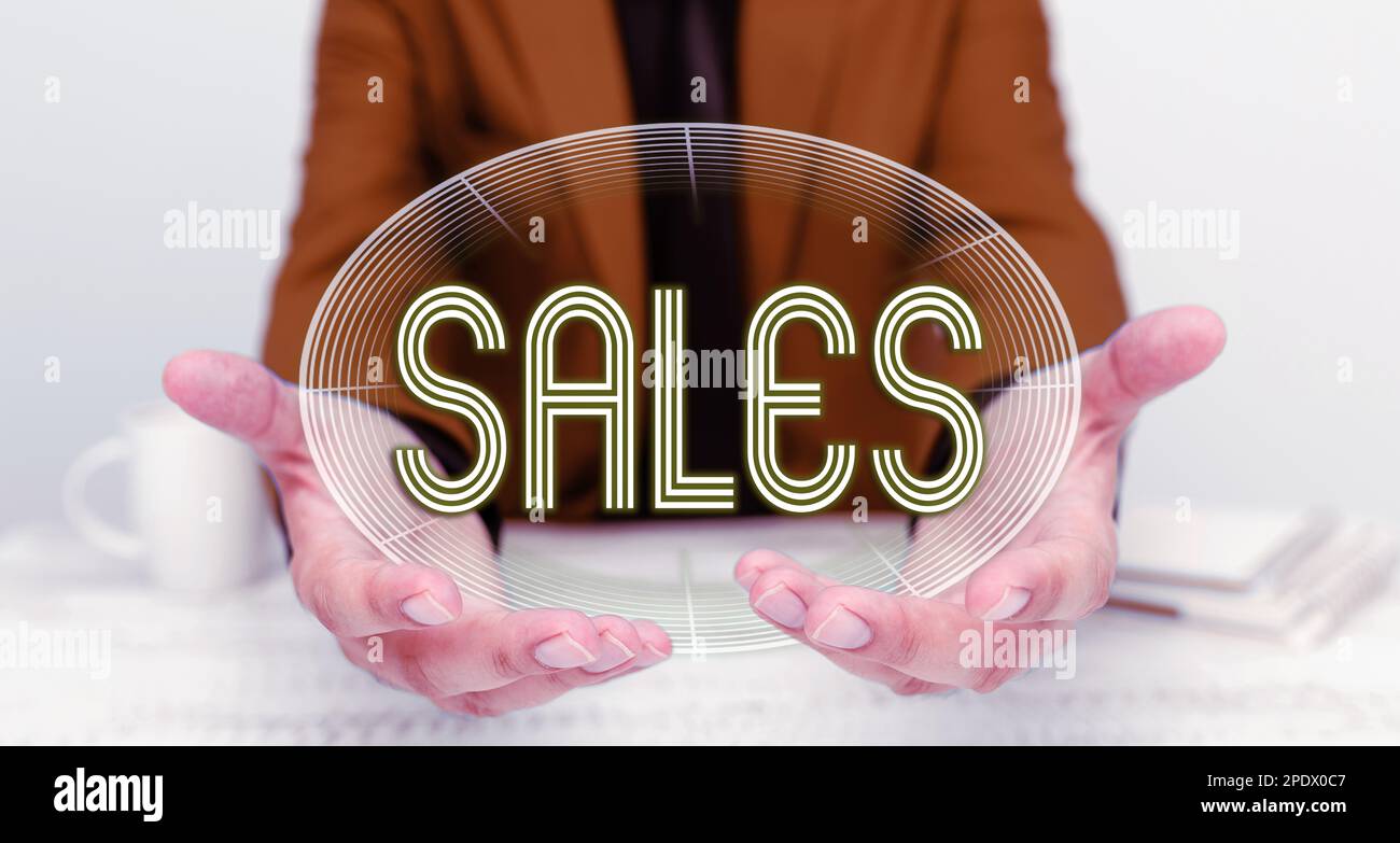 Inspiration showing sign Sales. Internet Concept exchange of commodity ...