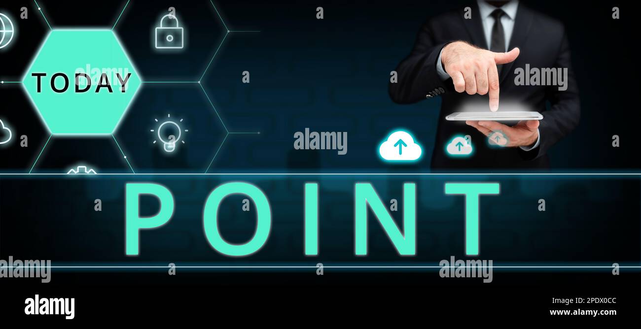 Conceptual caption Point. Word Written on dot or other punctuation mark ...