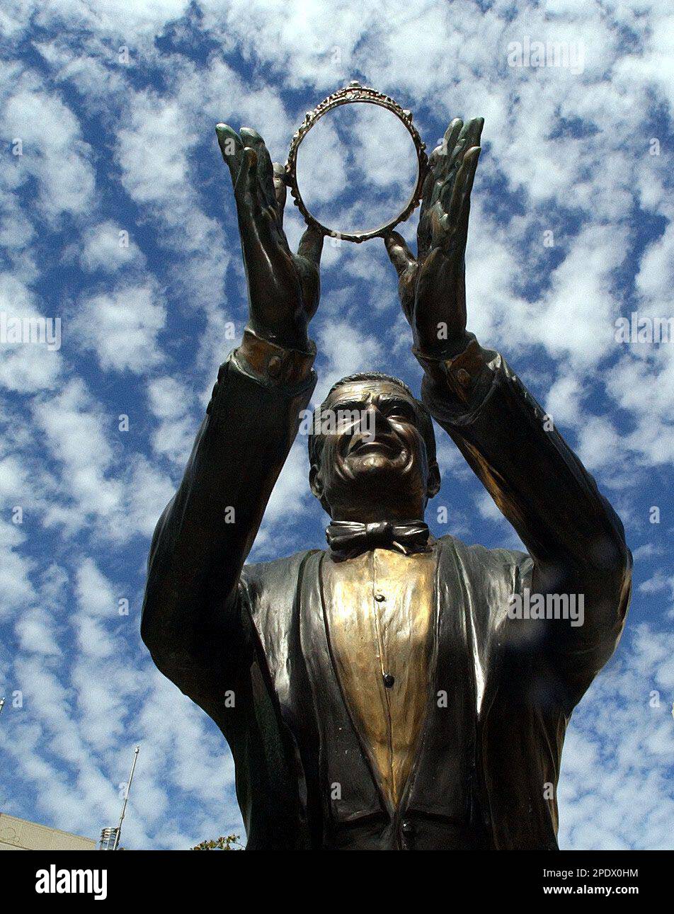 A statue of former Miss America pageant host Bert Parks is seen at the ...