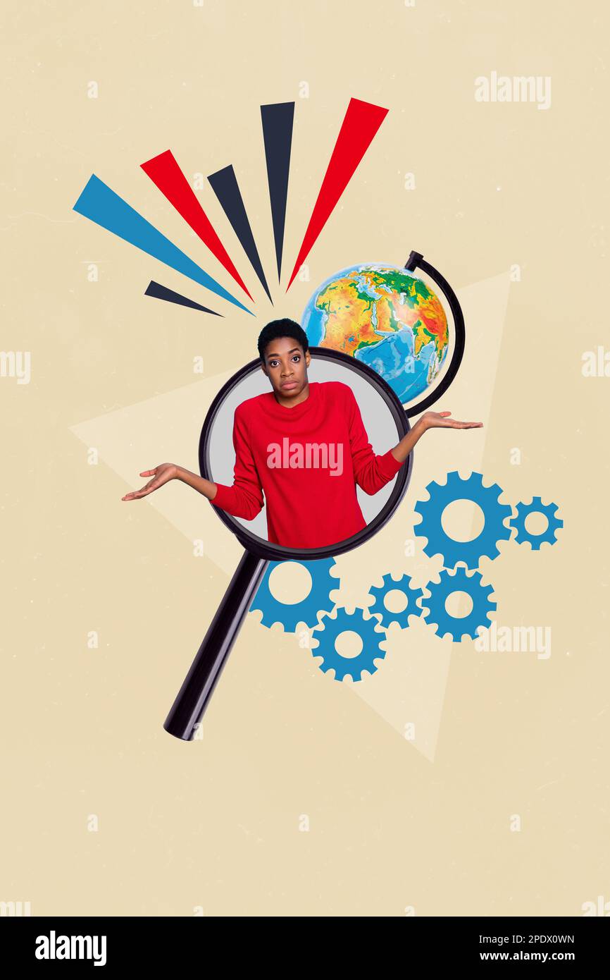 Photo 3d pop collage picture illustration of insure uncertain person ...