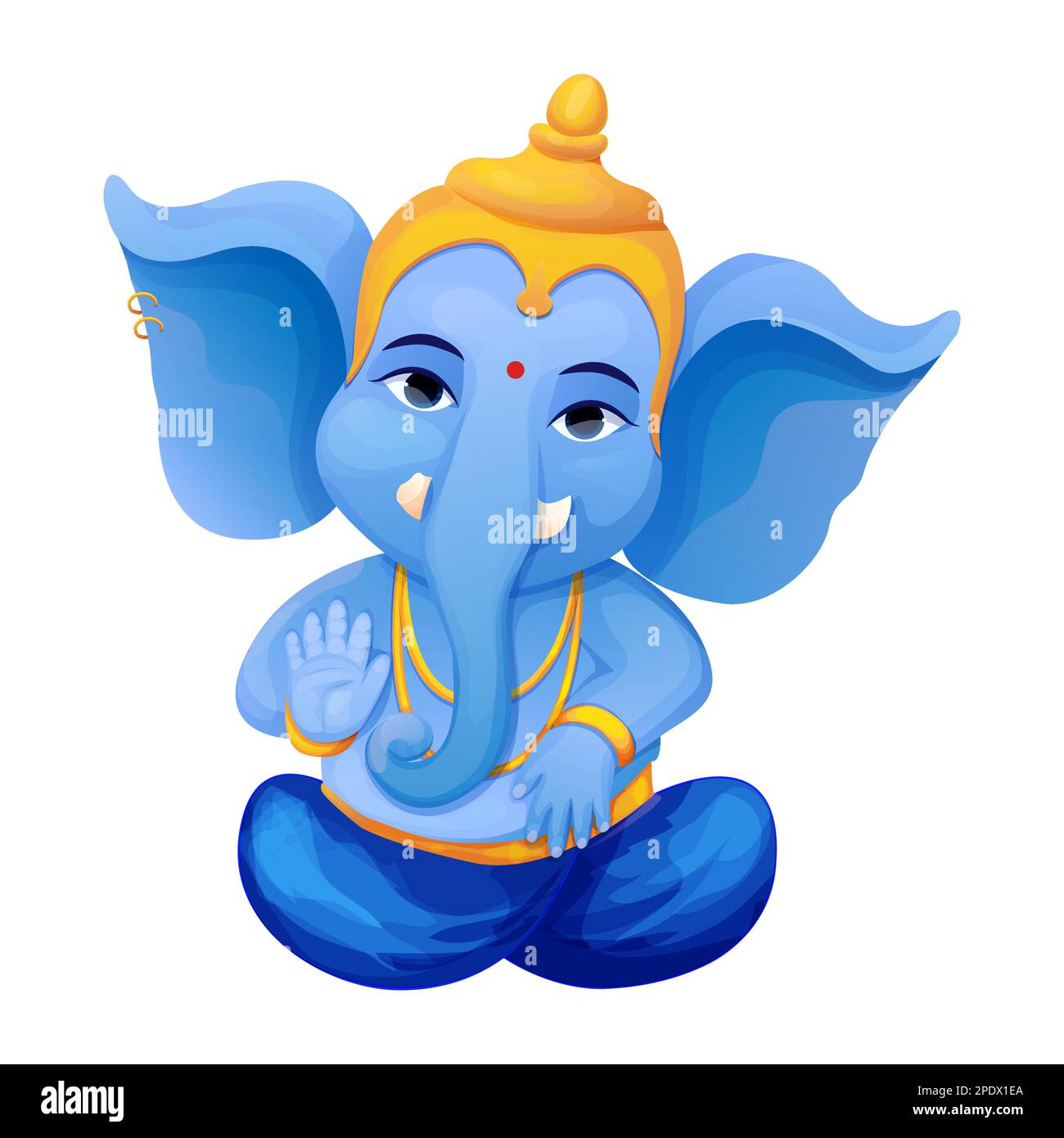 Little cute Ganesh, religious traditional god elephant blue color in ...